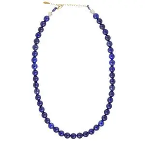 Kris Nations Lapis Baller Gemstone Beaded Necklace - Blue