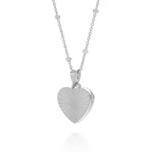 NELLOU JEWELLERY Aura Heart Locket Necklace In Sterling - Silver