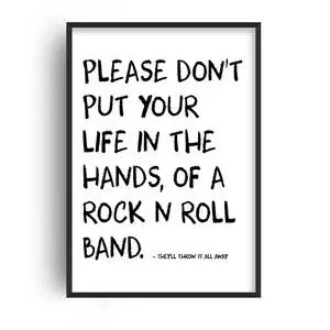 FANCLUB Rock N Roll Band Retro Giclée Art Print A2 - Black/white