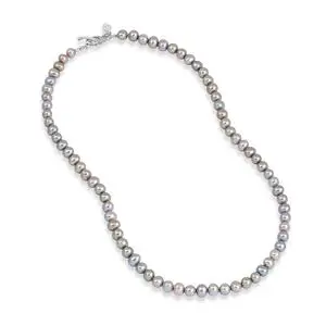 DOWER & HALL Dove Freshwater Pearl Necklace - Grey