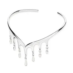 LUCY QUARTERMAINE Solid Sterling Waterfall Cuff Bangle - Silver