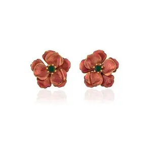 MILOU JEWELRY Sugar Viola Flower Earrings - Pink