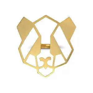 MERAKI BY RASHMI BAJAJ Playful Panda Plated Chunky Ring - Gold