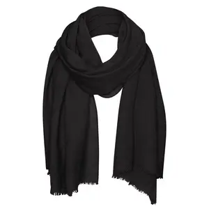 ALIE STREET LONDON Aurielle Silk Wool Scarf - Black