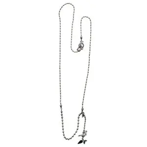 GEM KINGDOM Black / Silver Sterling Silver Dove Necklace Black M - Black/silver