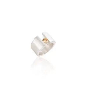 ARIANOTTE Petrichor| Recycled Sterling Silver Ethical Ring With Citrine - Yellow