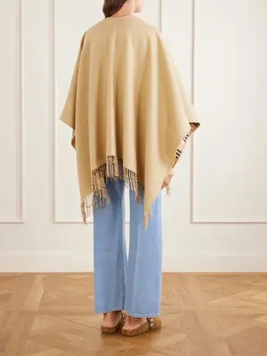 Burberry Fringed Wool Cape