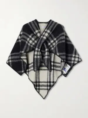 Burberry Checked Wool Scarf - Black