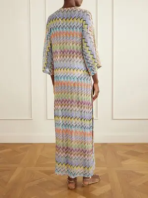 Missoni Striped Metallic Crochet-knit Maxi Cover-up