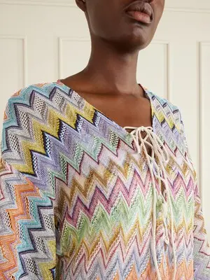 Missoni Striped Metallic Crochet-knit Maxi Cover-up