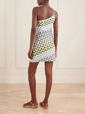 Missoni One-shoulder Metallic Crochet-knit Mini Dress - Multi