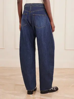 Sacai Belted High-rise Wide-leg Jeans