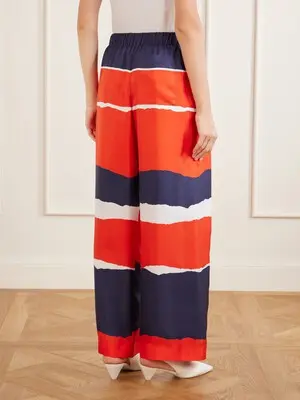 Loewe Printed Silk-twill Wide-leg Trousers