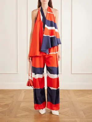 Loewe Printed Silk-twill Wide-leg Pants