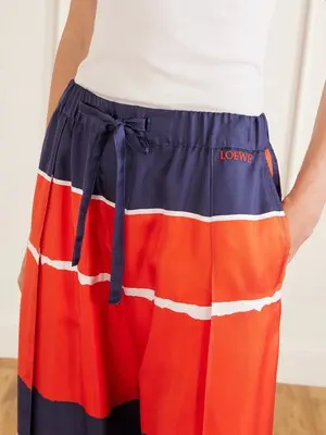 Loewe Printed Silk-twill Wide-leg Pants