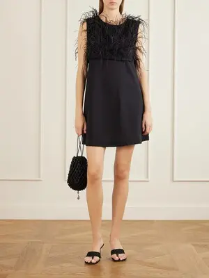 Sharon Wauchob Feather-trimmed Silk Tank