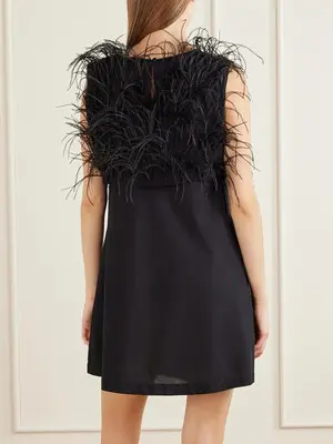 Sharon Wauchob Feather-trimmed Silk Tank
