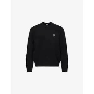 Loewe Anagram-embroidery Crewneck Wool Jumper - Black