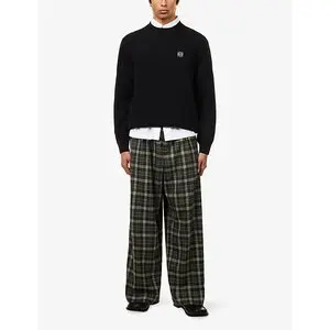 Loewe Crewneck Wool Jumper With Anagram Embroidery - Black
