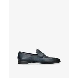 Magnanni Diezma Leather Penny Loafers - Navy