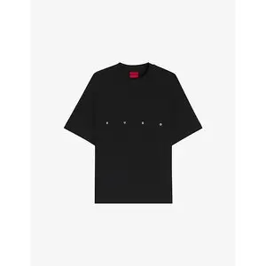Hugo Brand-print Oversized-fit Cotton-jersey T-shirt