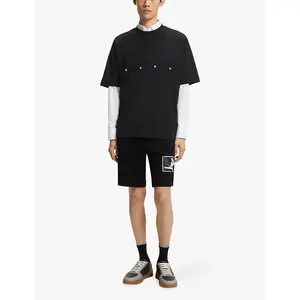 Hugo Brand-print Oversized-fit Cotton-jersey T-shirt