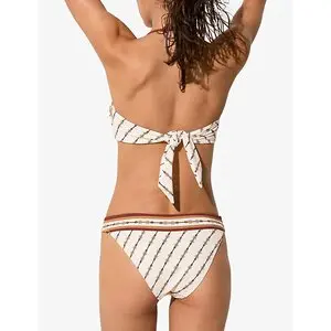 REISS Chain-print Bandeau Bikini Top