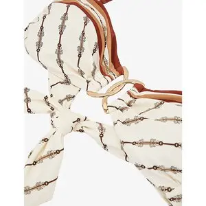 REISS Chain-print Bandeau Bikini Top