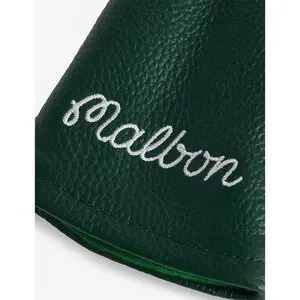 MALBON Brand-embroidered Leather Golf Club Headcover