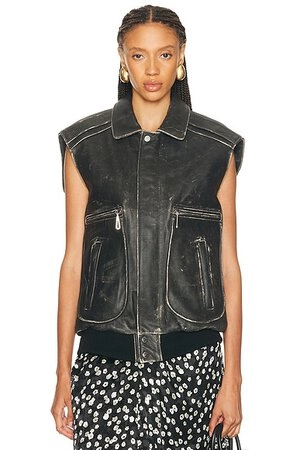 Rabanne Oversized Sleeveless Jacket - Black