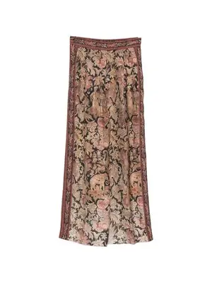 PIERRE-LOUIS MASCIA Printed Silk Trousers - Brown