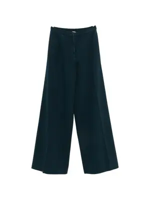 FORTE_FORTE Cotton Wide-leg Trousers - Blue