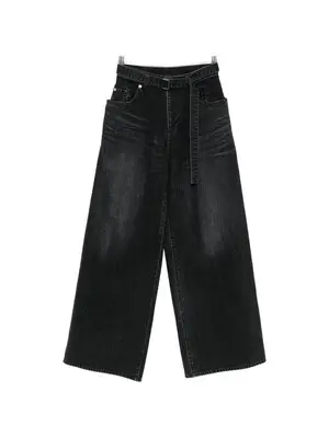 Sacai Wide-leg Denim Jeans - Black