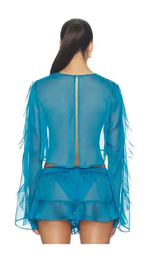 SHANI SHEMER Cropped Shirt With Tiered Sleeves