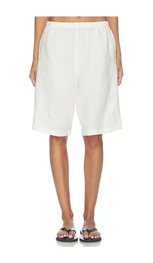 Enza Costa Linen Bermuda Short In . Also - White