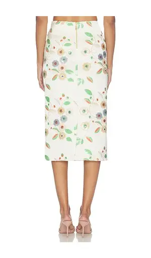 Alexis Embellished Crepe Midi Skirt