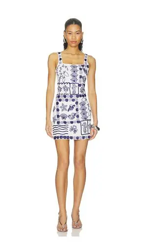 OCEANUS Marie Sea Full Beaded Dress In . Also - Blue