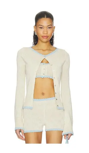 ASTA RESORT Franca Longsleeve Cardigan In . Also - Cream