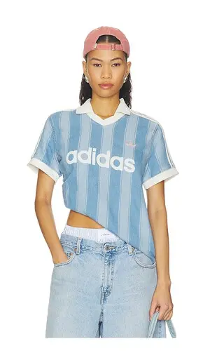 ADIDAS ORIGINALS Denim Football Jersey In . Also - Blue