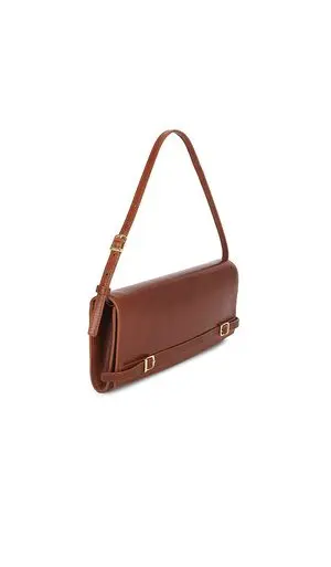 Simkhai River East West Vachetta Leather Clutch - Cognac