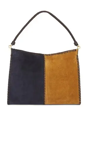 Veronica Beard Colorblocked Suede Shoulder Bag