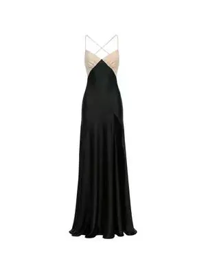 ROSERRY Seville Two-tone Backless Maxi Dress - Black