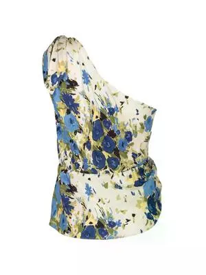 A.L.C. Elliana Floral-print One-shoulder Blouse