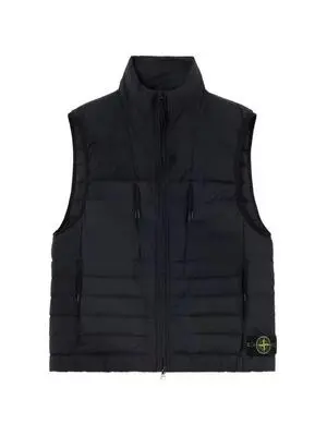 Stone Island Quilted Logo-patch Gilet - Black