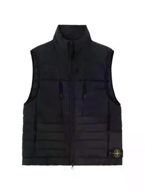 Stone Island Quilted Logo-patch Gilet - Black