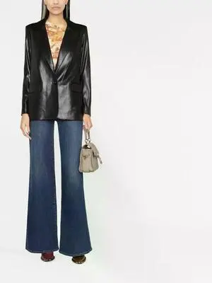 Alice + Olivia Faux-leather Blazer - Black
