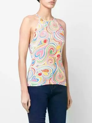 Moschino Swirled Heart Print Vest Top