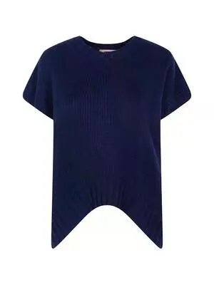 TWINSET Ribbed-knit Curved-hem Sweater - Blue