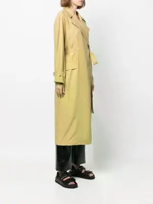 Alberta Ferretti Wrap-over Silk Trench Coat - Neutrals