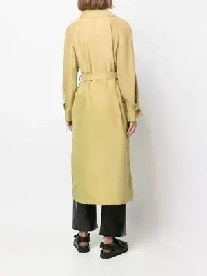 Alberta Ferretti Wrap-over Silk Trench Coat